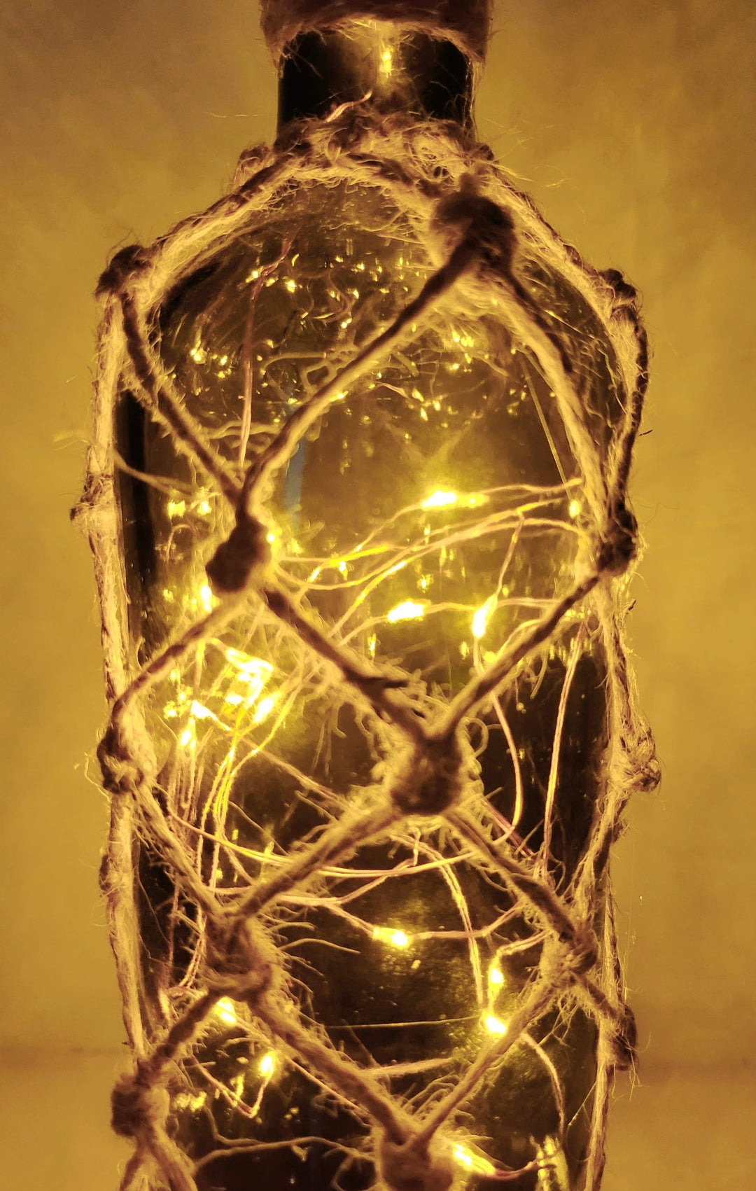 Braided Green Glass Bottle Lamp – Quantock Inspiration