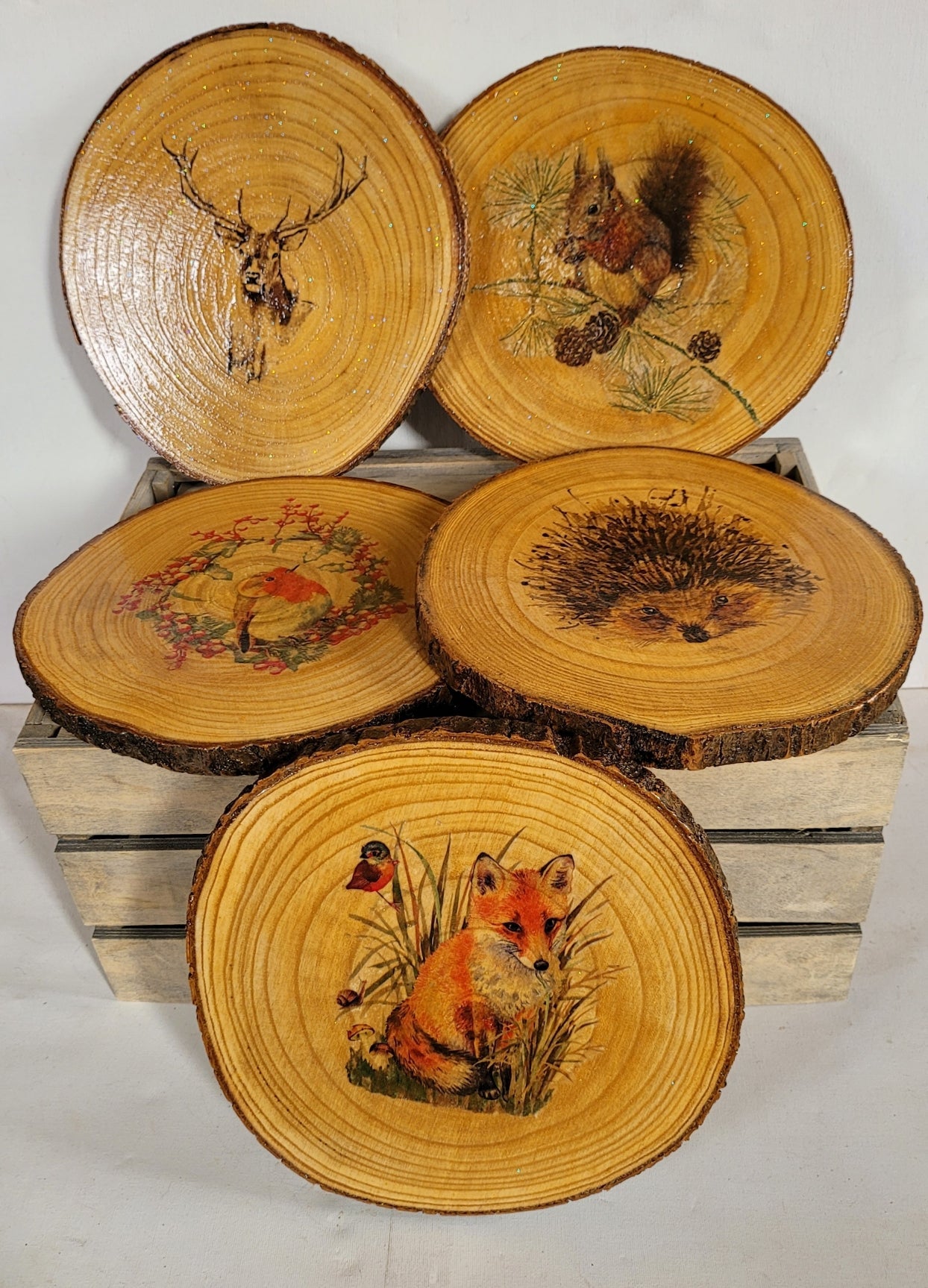 Set of six Decoupage Wildlife Table Mats – Quantock Inspiration